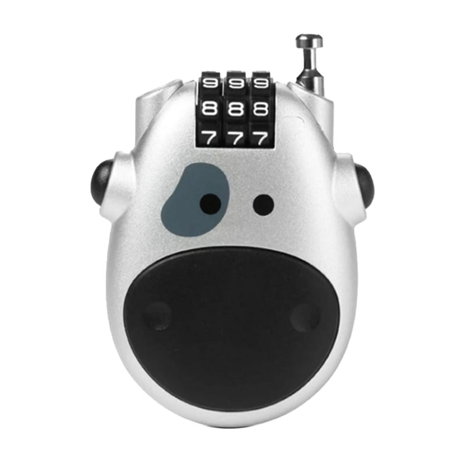 Telescopic Coded Lock Cartoon Cow Lock with Retractable Steel Cable ...