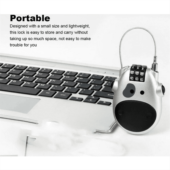 Telescopic Coded Lock Cartoon Cow Lock with Retractable Steel Cable ...