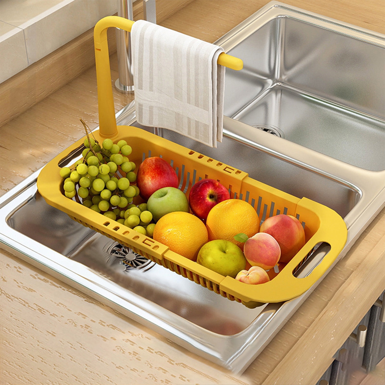 Telescopic Drains Basket, Kitchen Sink Colander, Extendable Strainer ...