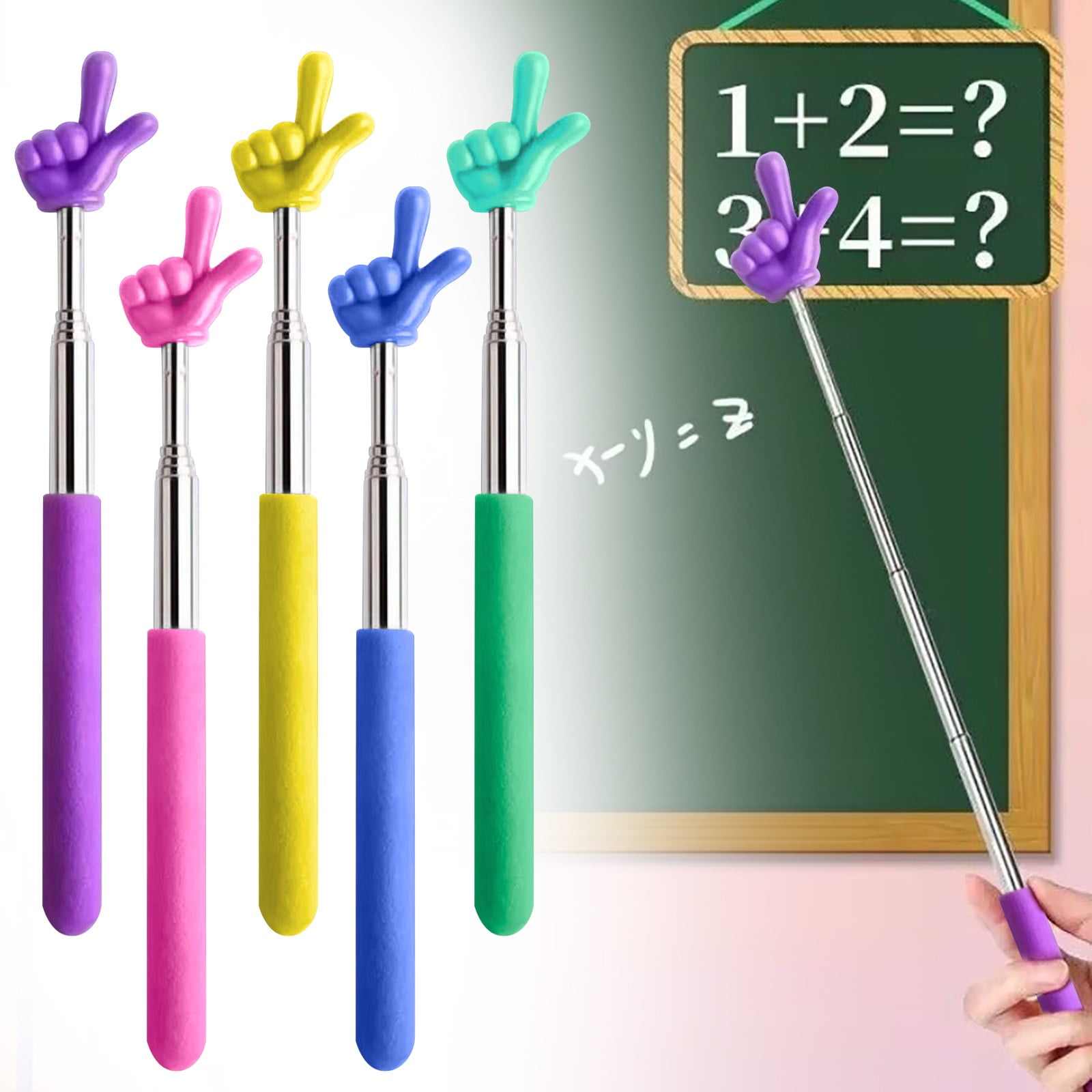 Telescopic Finger Pointer Stick Retractable Stainless Steel Teaching ...