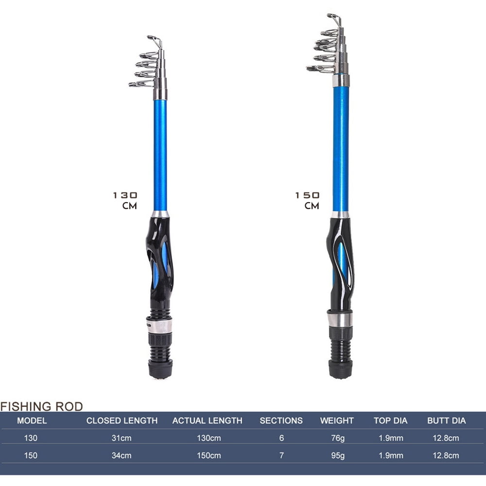 Telescopic Fishing Rod And Reel Combo Kit, Lightweight Portable Fishing ...