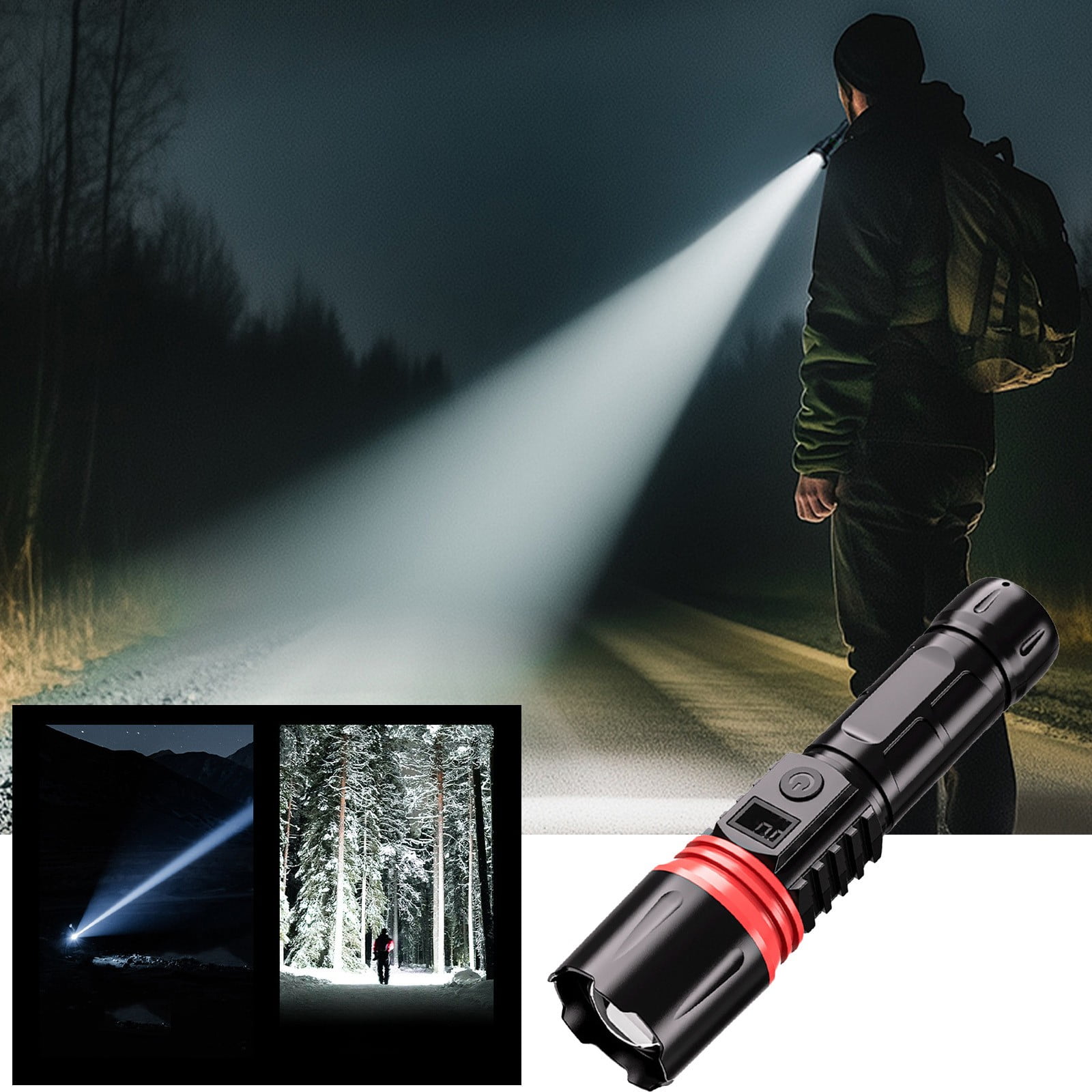 Telescopic Flashlight with Type C Charging and Emergency Mobile Phone ...