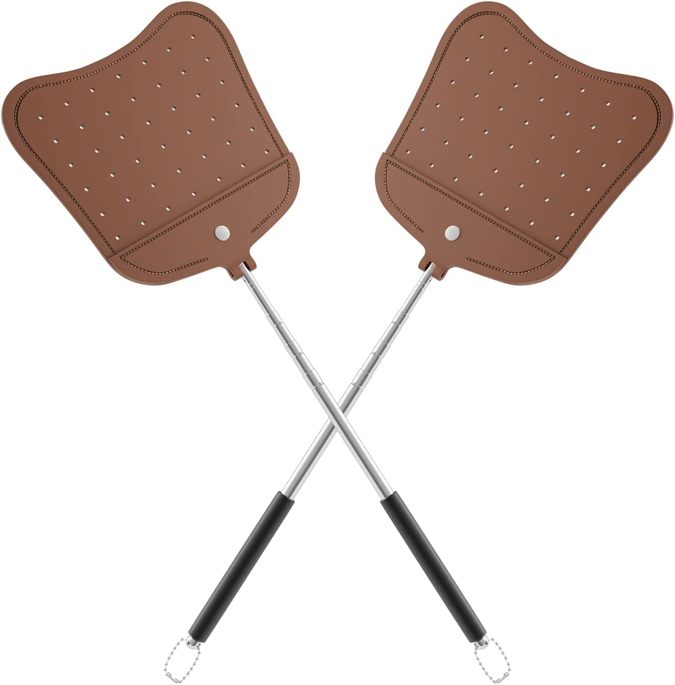 Telescopic Fly Swatters Heavy Duty Set, Leather Fly Swatter with ...