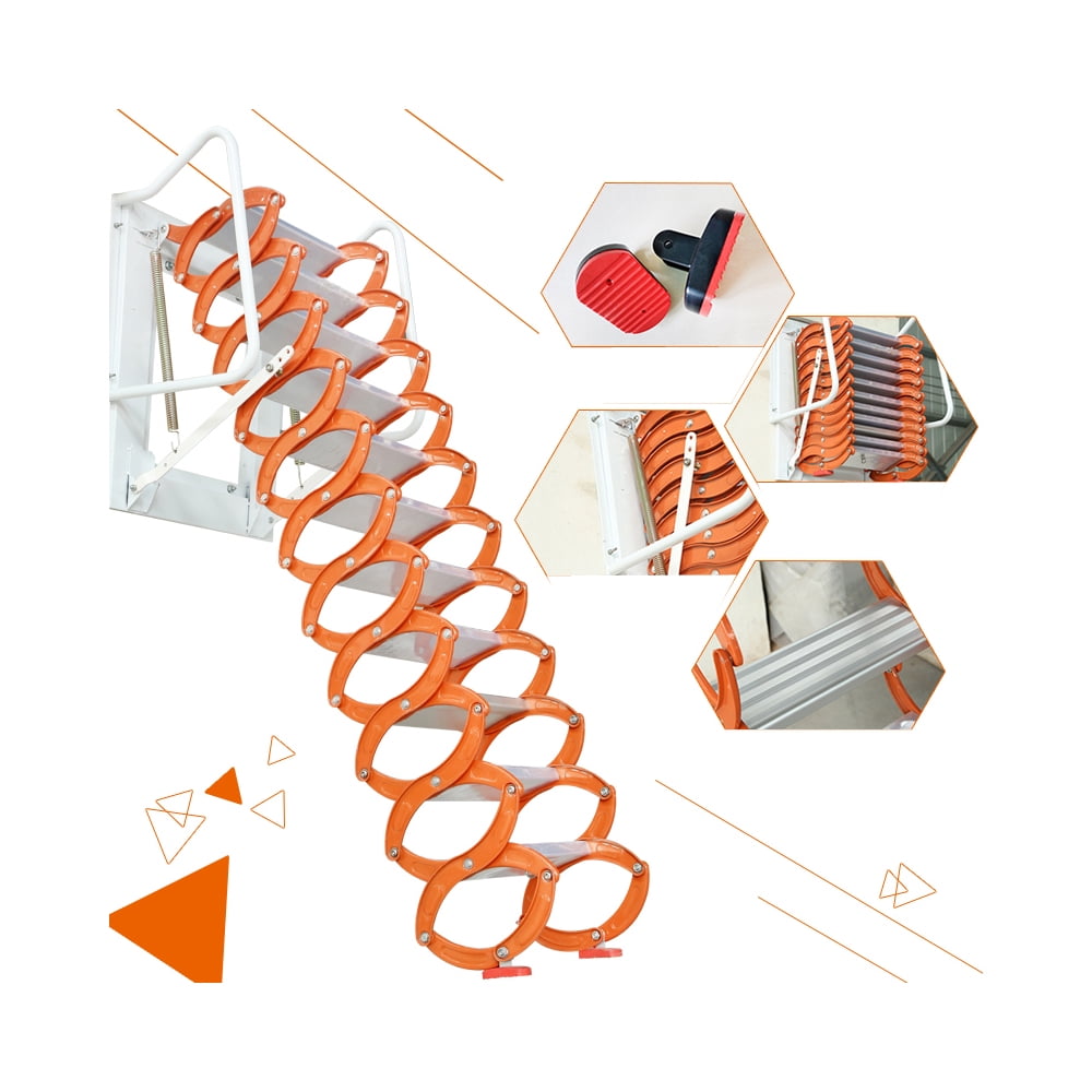 Telescopic Folding Ladder Orange Attic Compound Large Wall Hanging ...