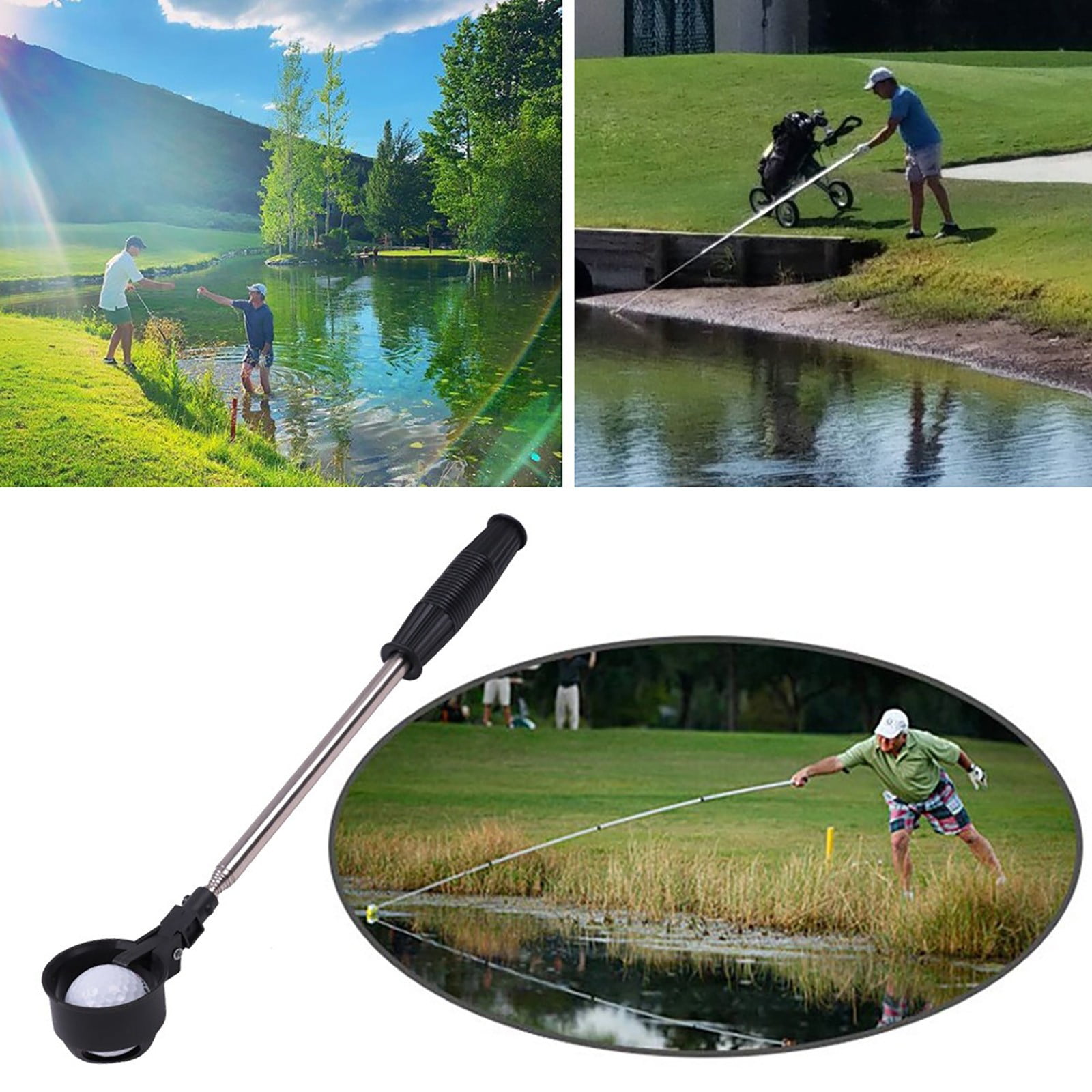 Telescopic Golf Balls Grabber, Extendable Golf Ball Pick up Retriever ...