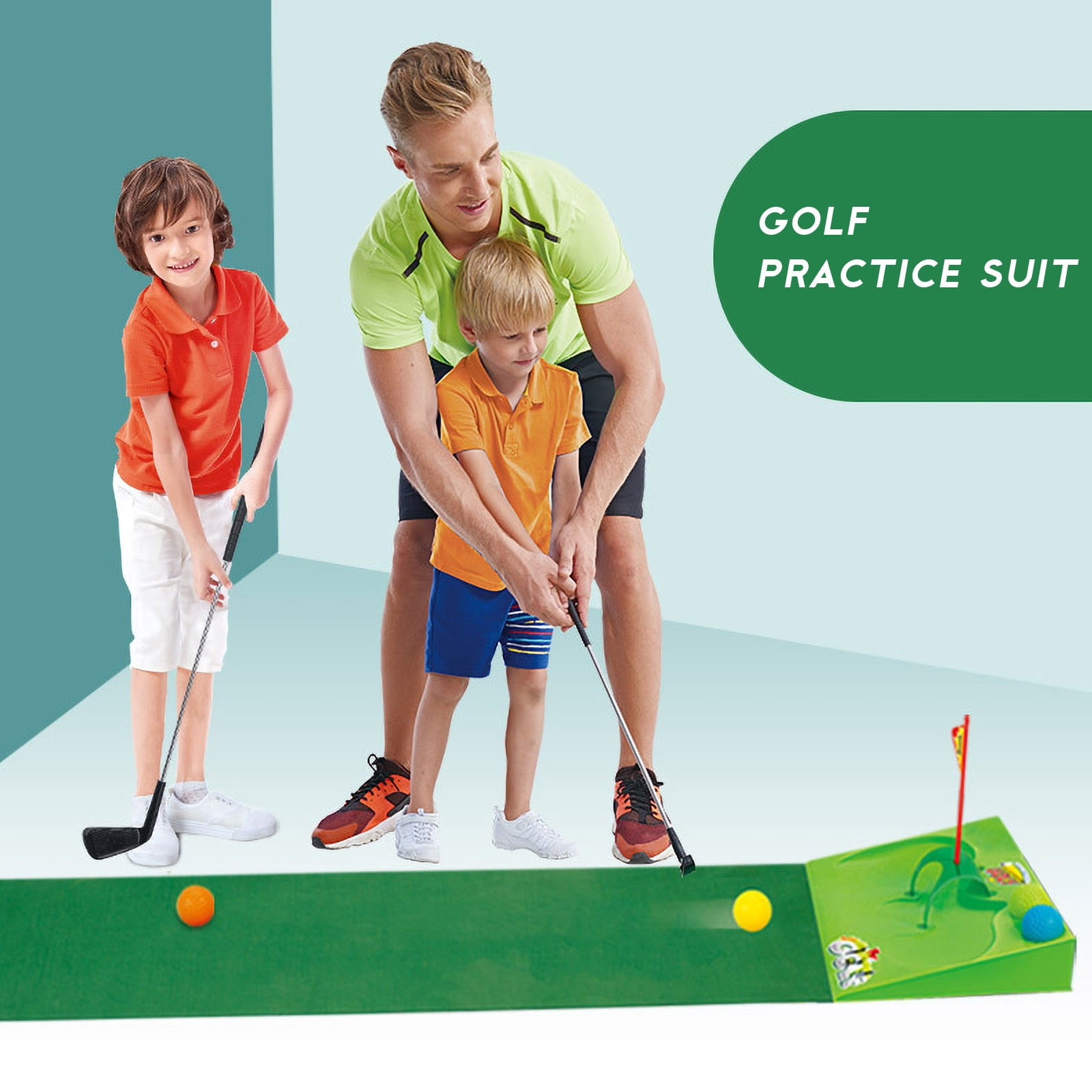 Telescopic Golf Children Indoor Practice Table Metal Sports Toy Set ...