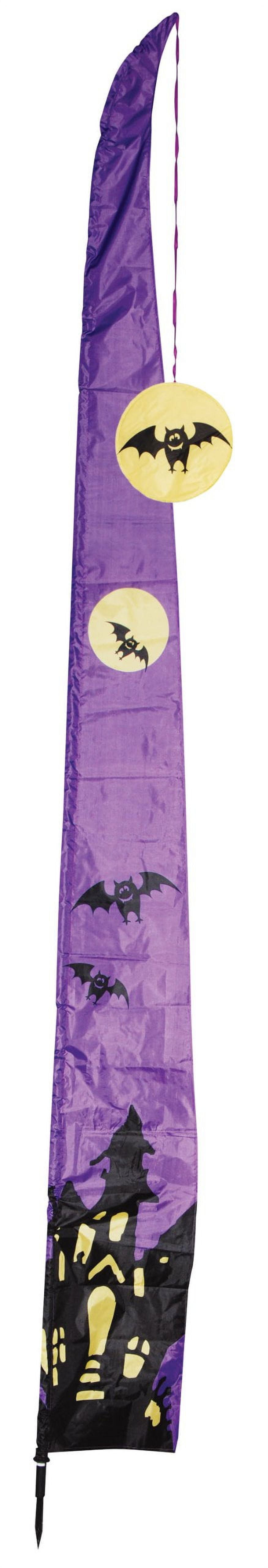 Telescopic Haunted House Flag with Collapsing Pole, 150" x 15 ...