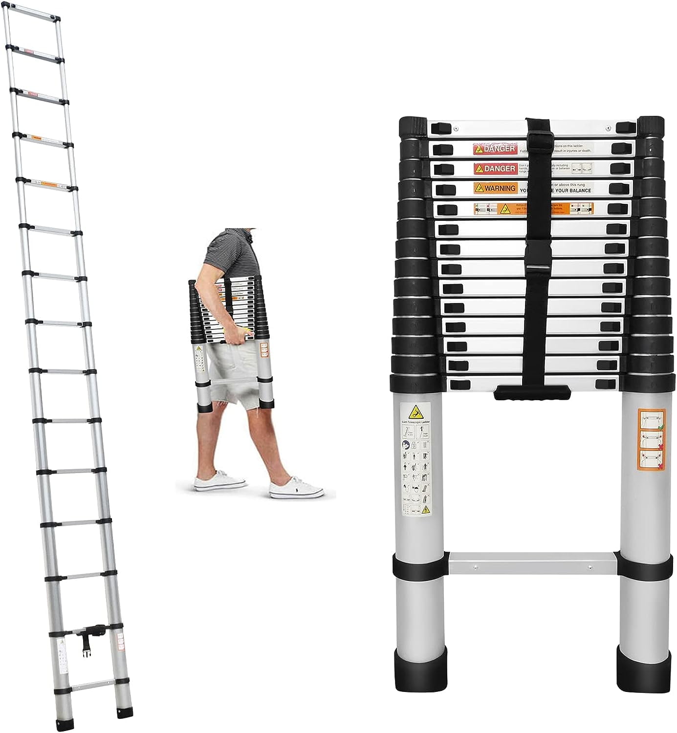 Jupiter Collapsible Telescopic Ladder, 14 ft, Aluminum Alloy - Walmart.com