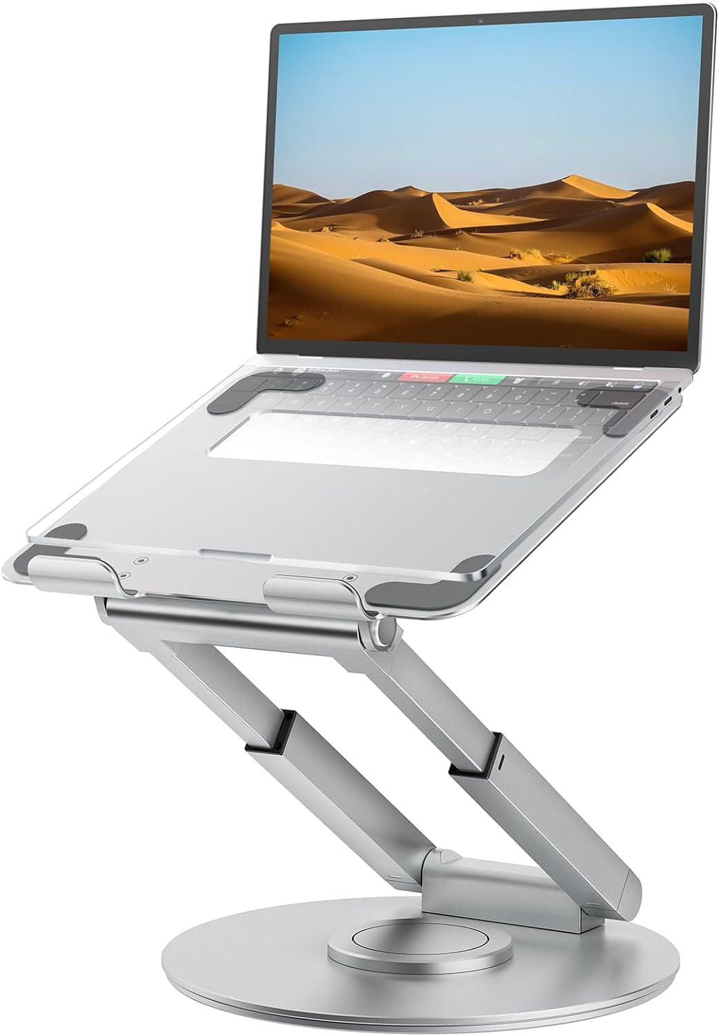 Telescopic Laptop Stand 360° Swivel Height Adjustable Sit to Stand ...
