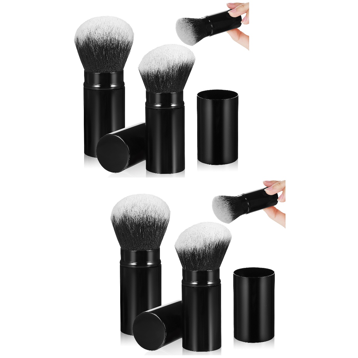 Telescopic Makeup Brush Foundation for Liquid Bundles Eyeshadow Blush With Caps 4 Pcs - Walmart.com