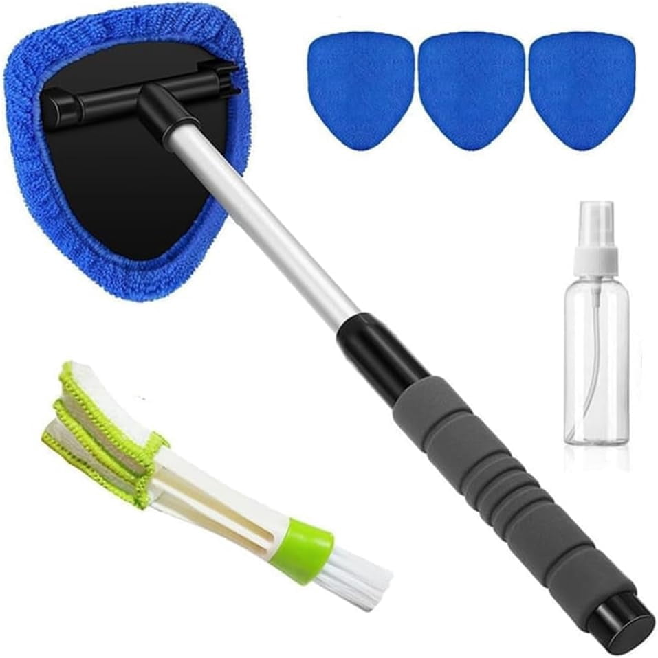 Telescopic Microfiber Glass Car Defroster Brush, 180° Rotating Head and ...