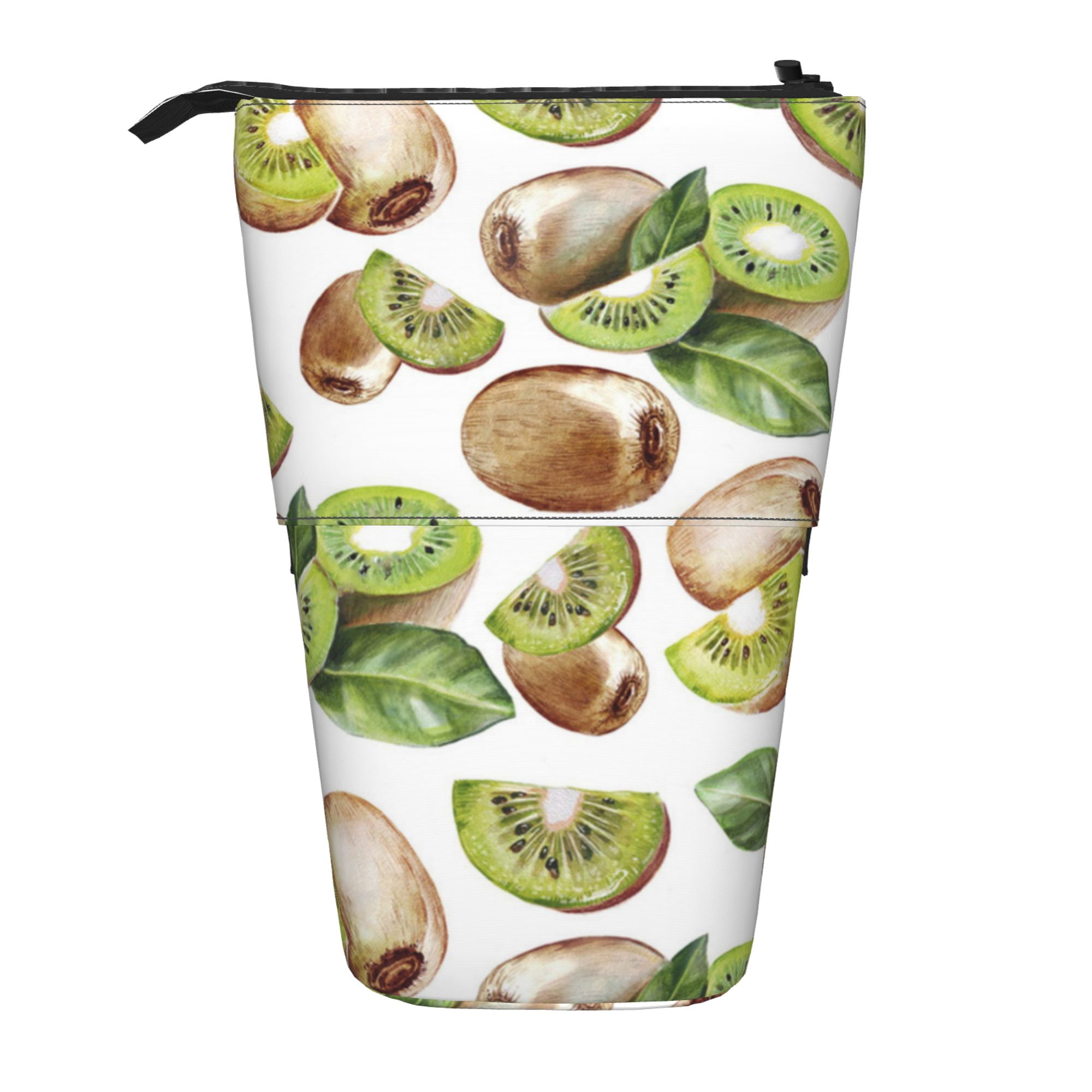 Telescopic Pencil Pouch Holder Canvas Kiwi Food Pattern Makeup Bag ...