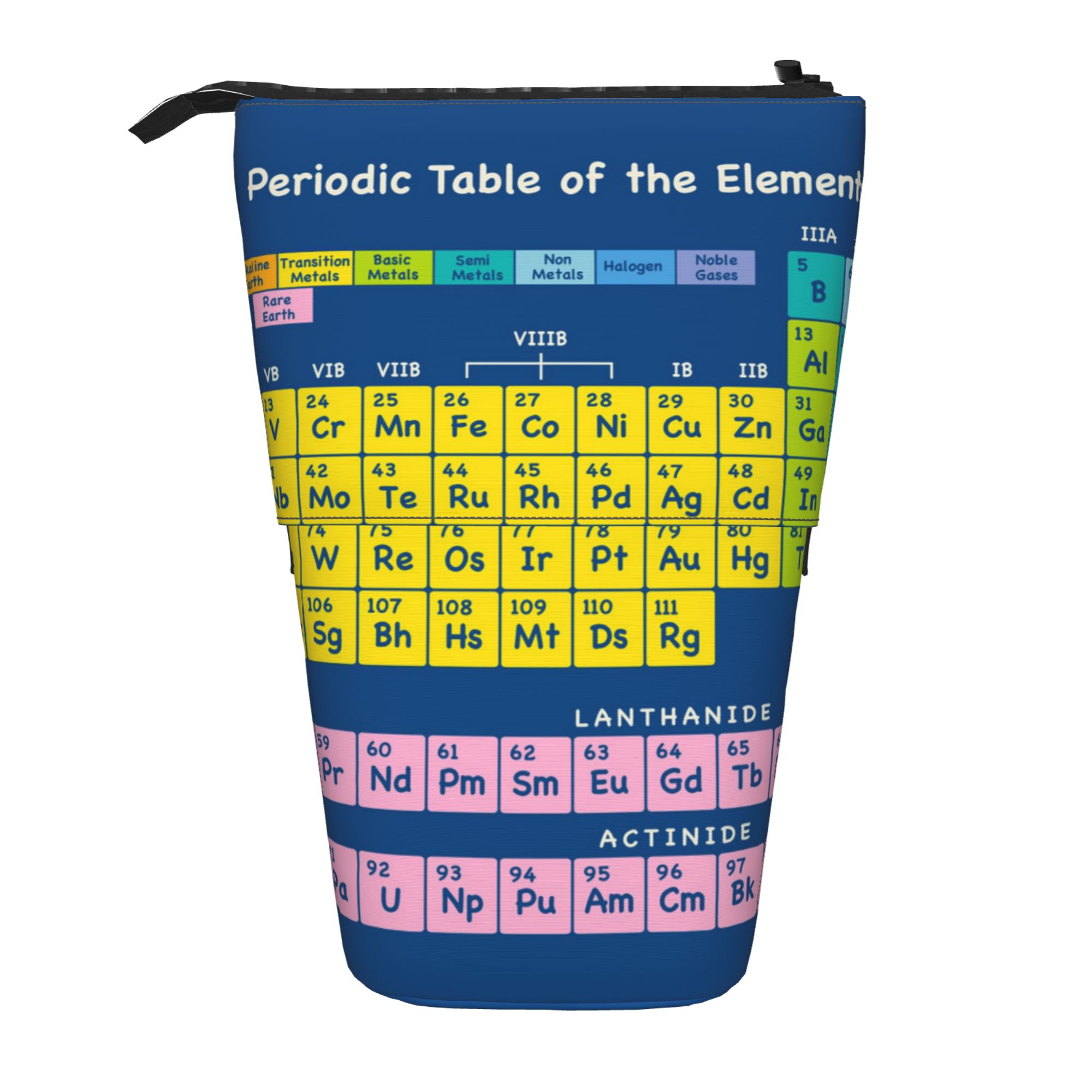 Telescopic Pencil Pouch Holder Canvas Periodic Table Of Elements Makeup ...