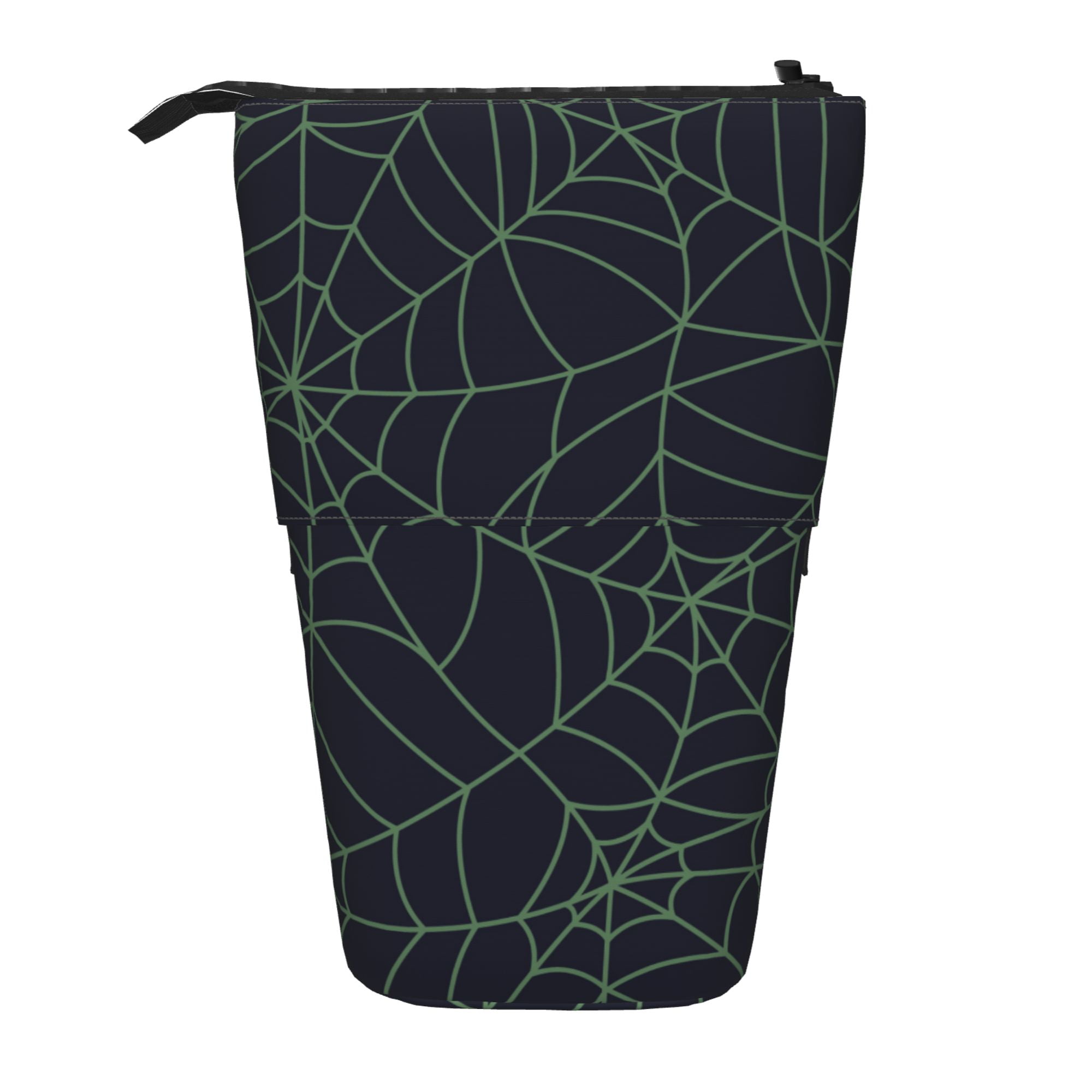 Telescopic Pencil Pouch Holder Canvas Spider Web Pattern Makeup Bag ...