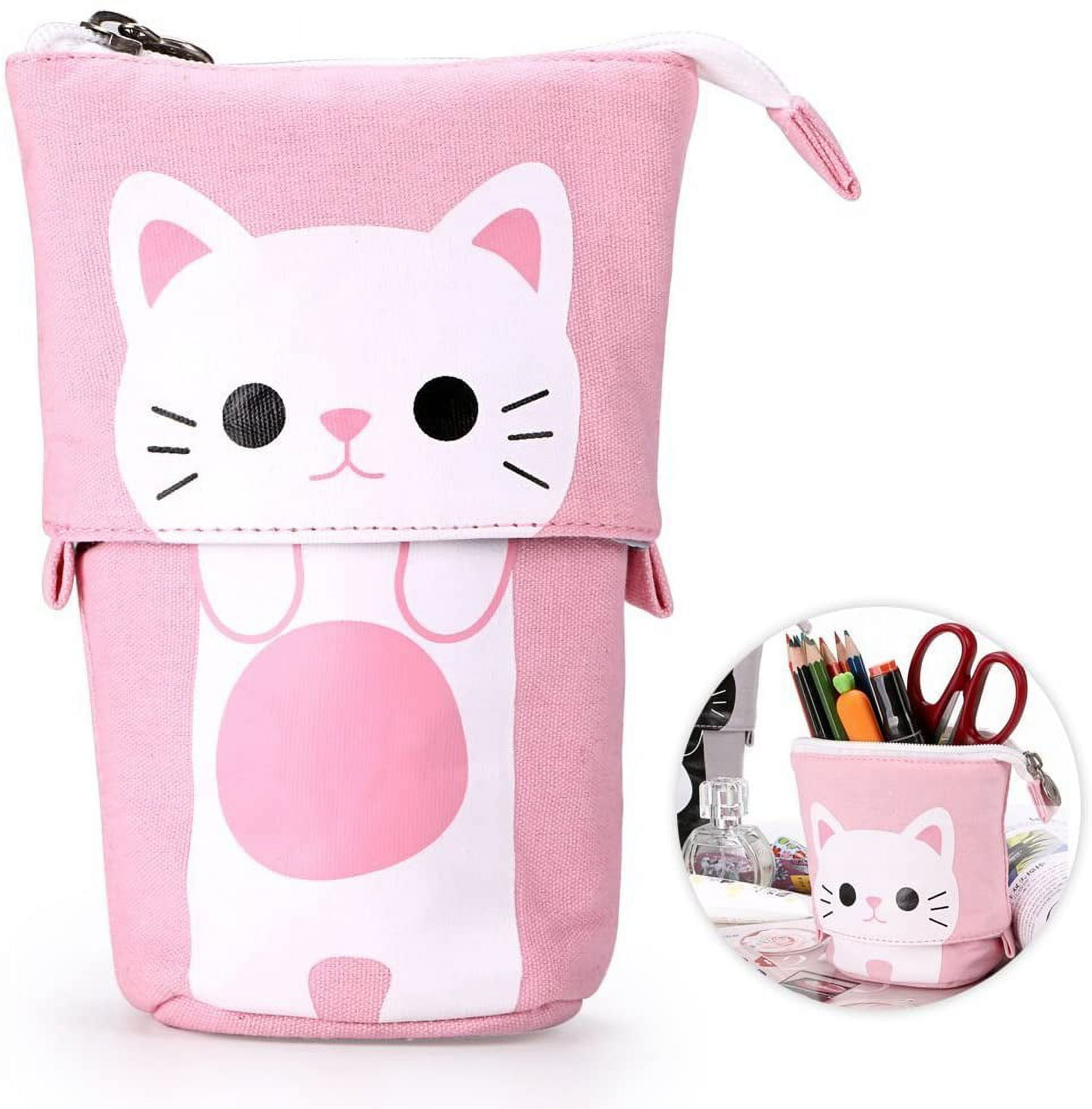 Telescopic Pencil Pouch Standing Pen Holder Cute Pencil Bags Stand Up ...