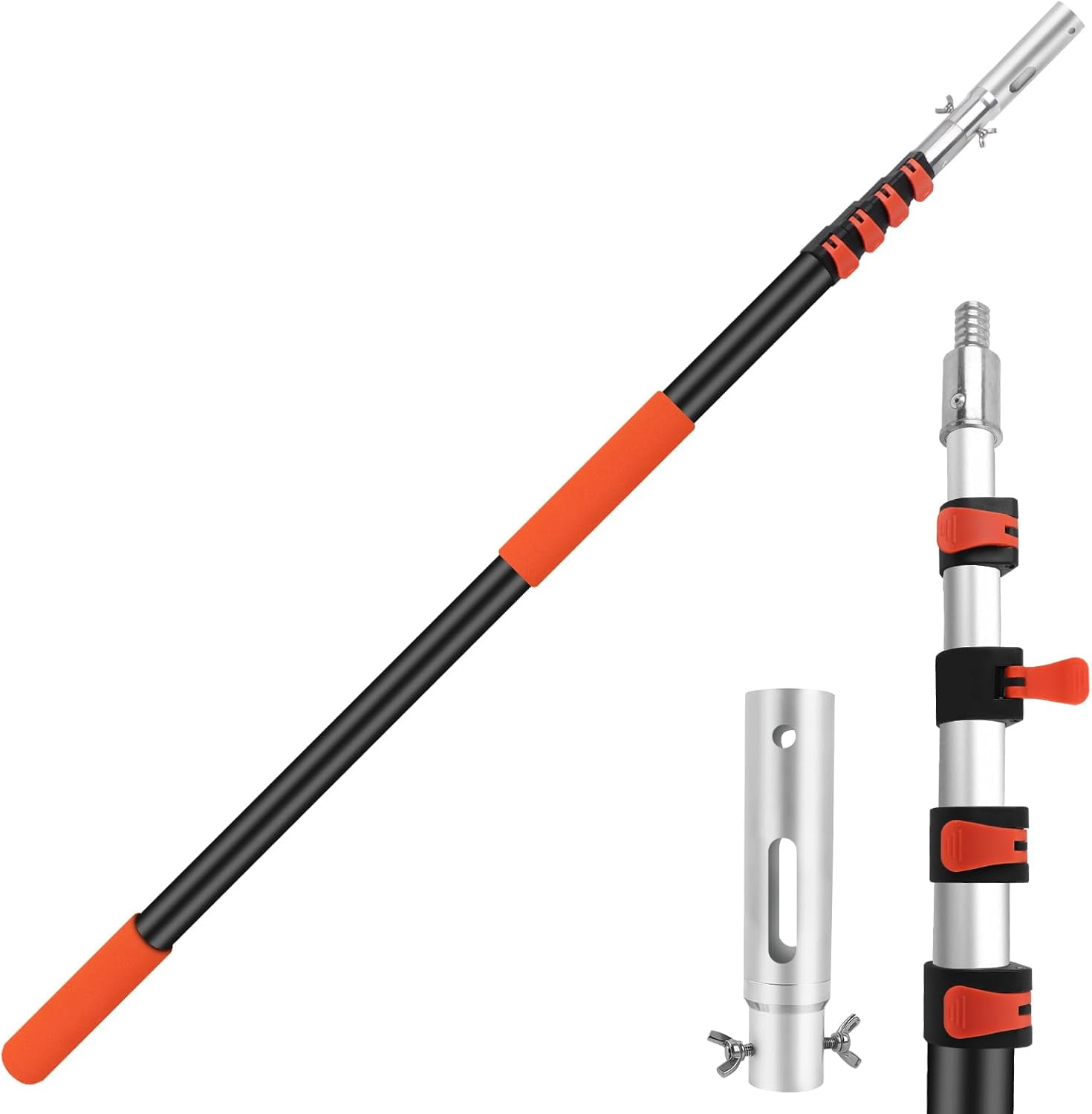 Telescopic Pool Pole, Extendable Pool Pole 16FT Heavy Duty Aluminum ...