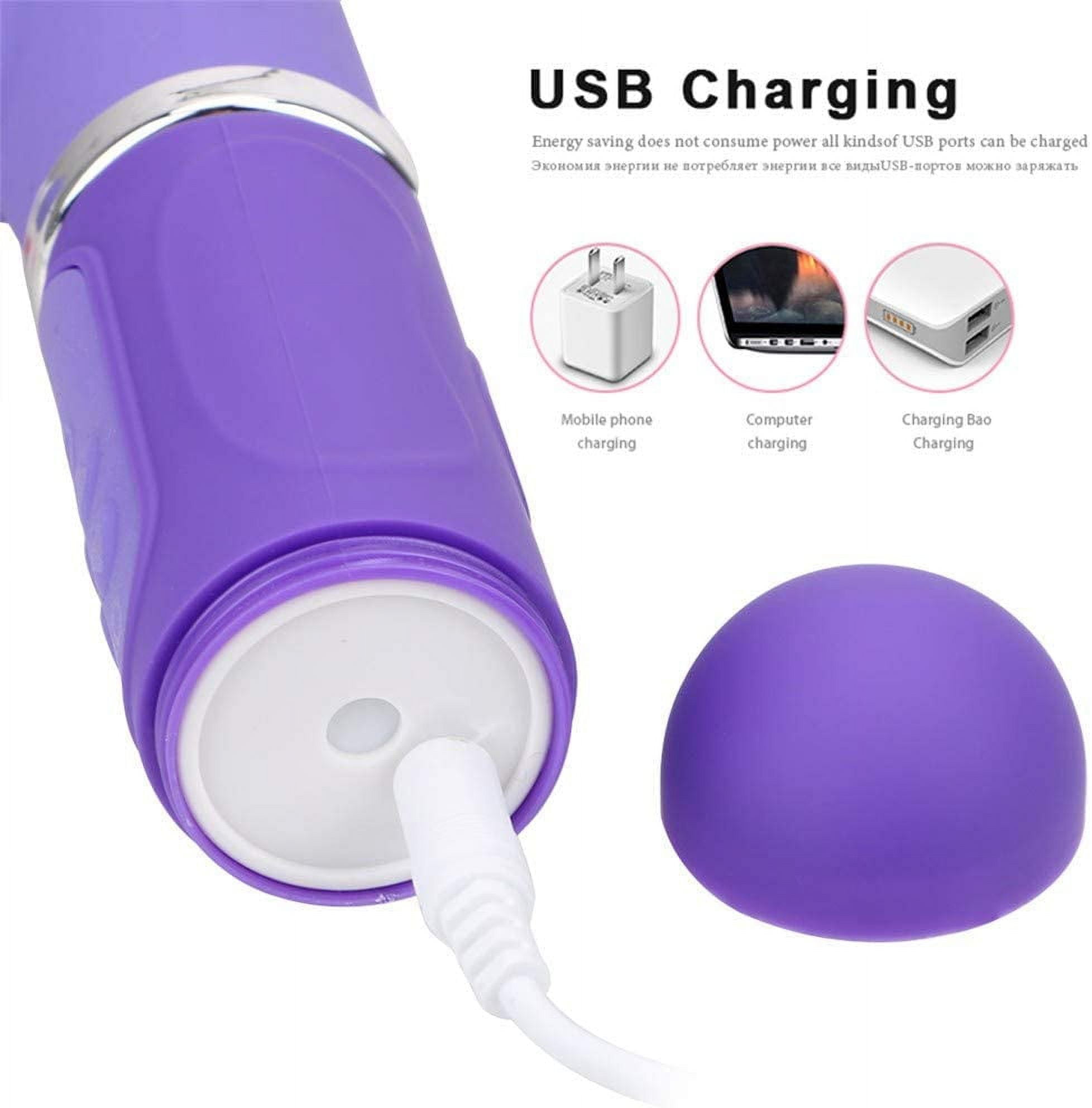 Telescopic Rabbit Vibrator Sex Toys For Woman Av Wand 36 Speed Dildo