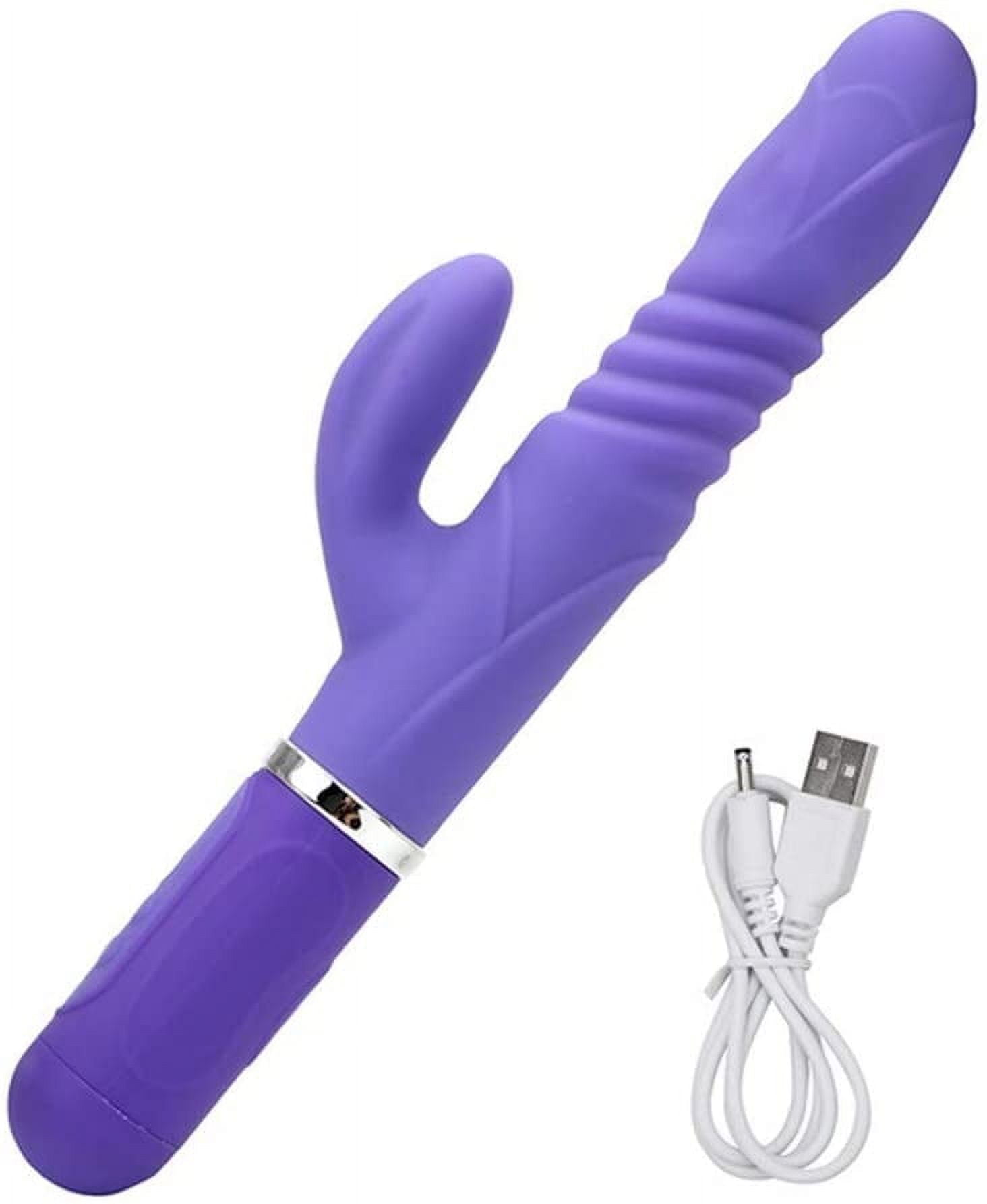 Telescopic Rabbit Vibrator Sex Toys For Woman Av Wand 36 Speed Dildo