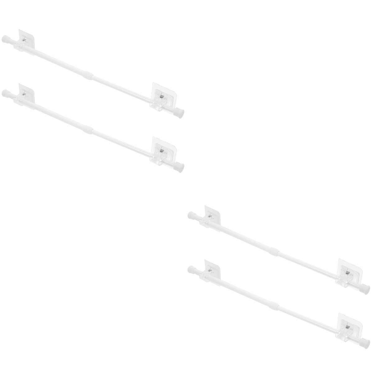Telescopic Rod Tension Curtain Rods 4 Sets No Nails Retractable Hangers ...