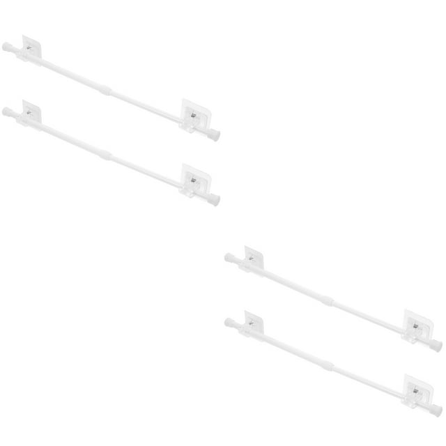 Telescopic Rod Tension Curtain Rods 4 Sets No Nails Retractable Hangers ...