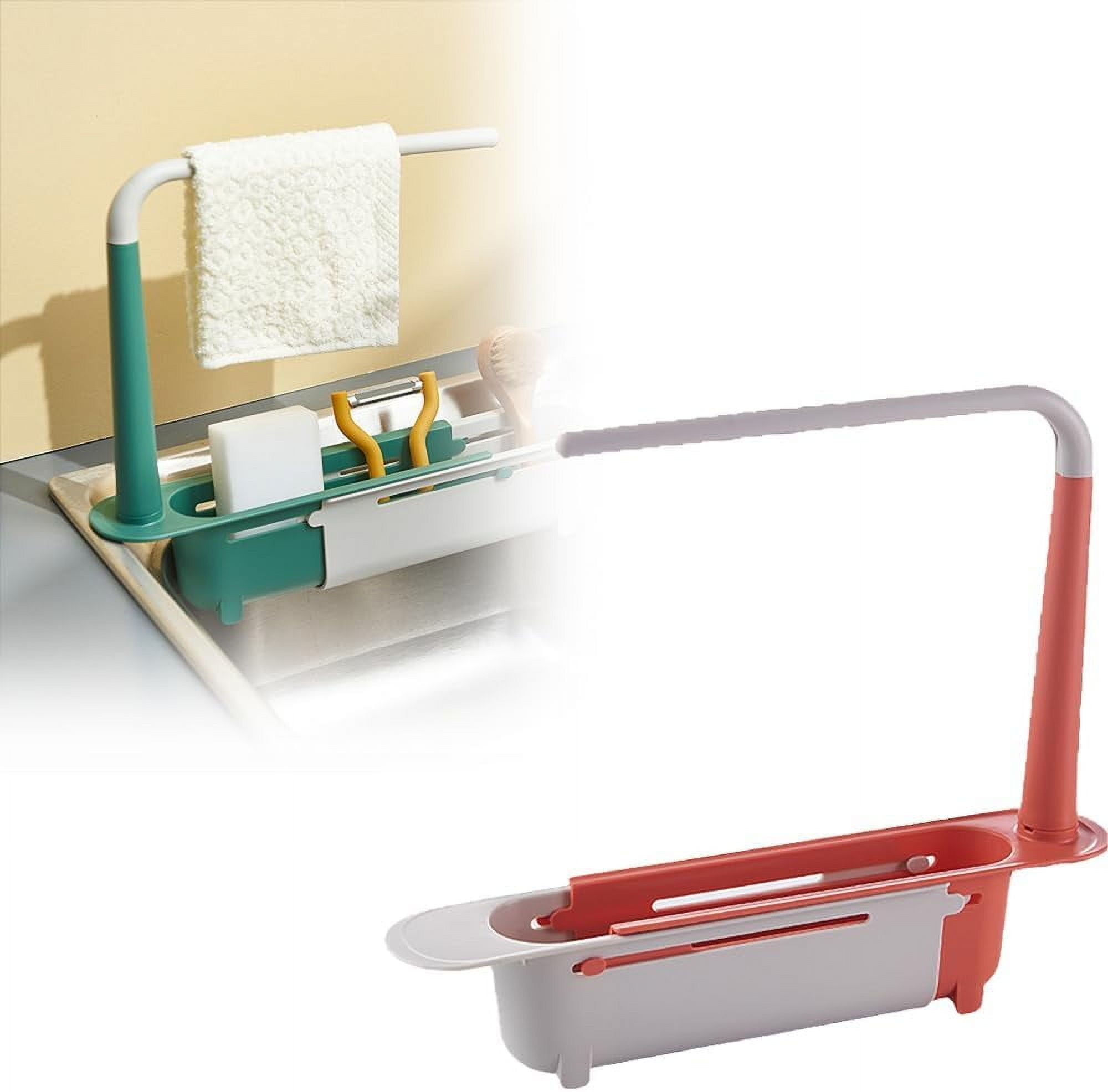 Telescopic Sink Storage Rack, 2025 New Upgrade Adjustable Sink Storage ...