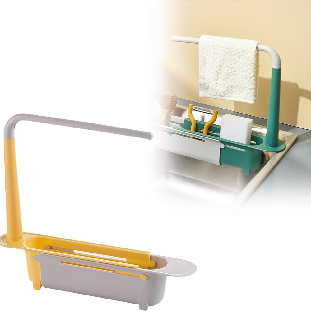 Telescopic Sink Storage Rack, 2025 New Upgrade Adjustable Sink Storage ...