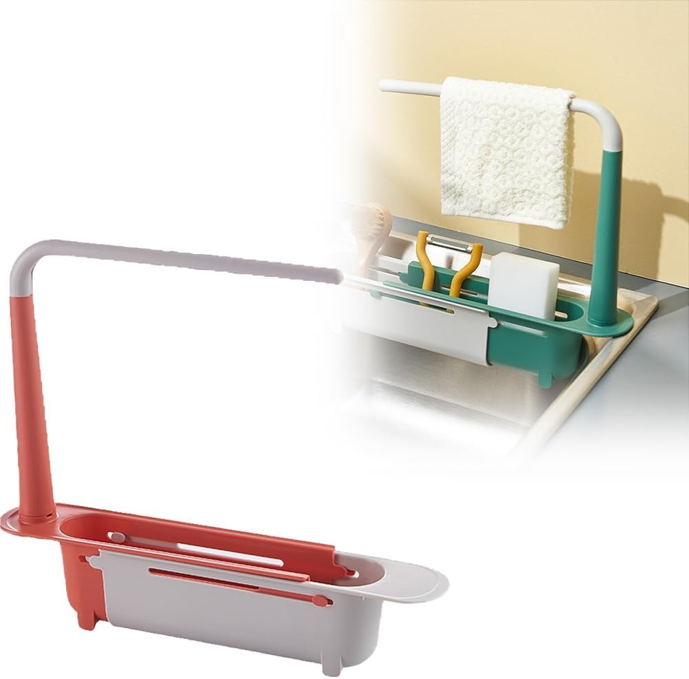 Telescopic Sink Storage Rack, 2025 New Upgrade Adjustable Sink Storage ...