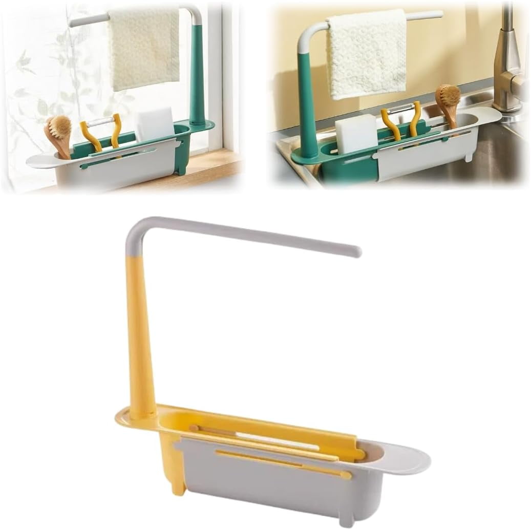 Telescopic Sink Storage Rack Adjustable 2025 New Kitchen Sink Organizer ...
