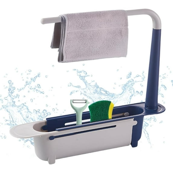 Telescopic Sink Storage Rack Adjustable - Expandable Sink Caddy Sponge ...