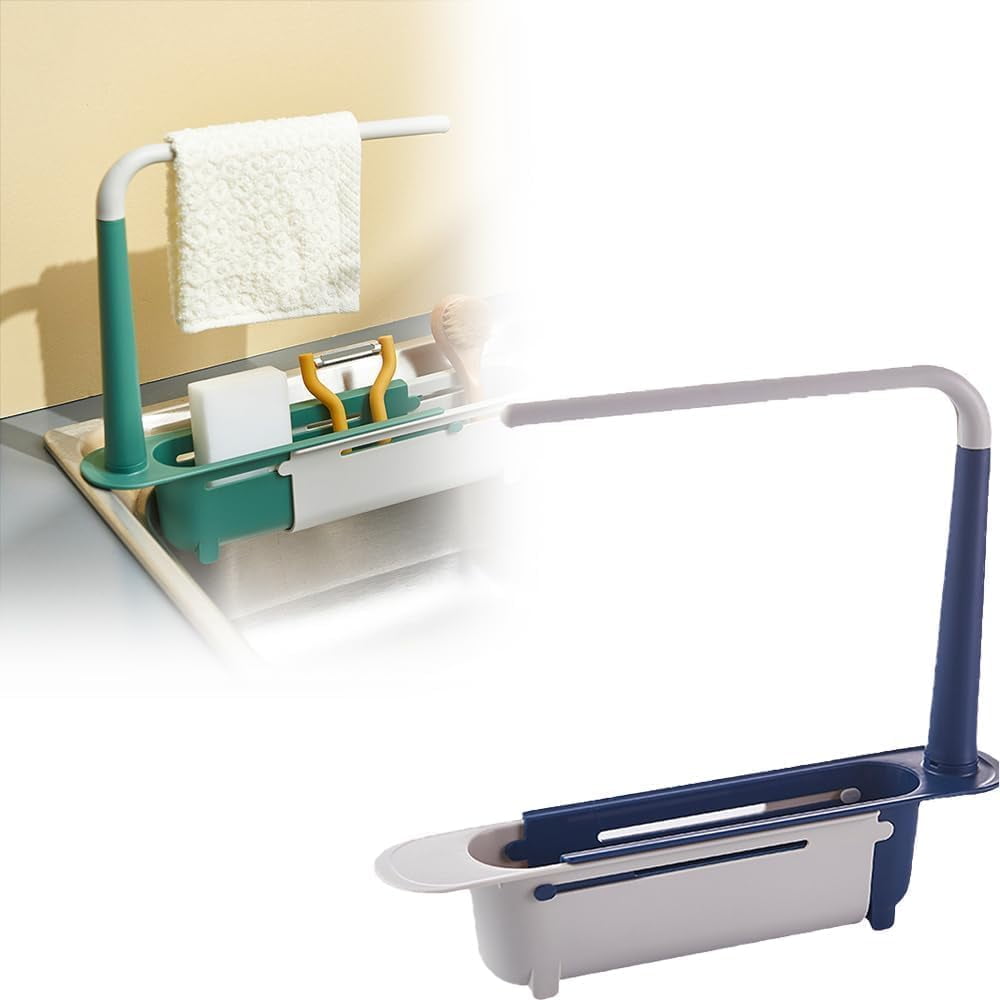 Telescopic Sink Storage Rack, Household Extendable Sink Organizer Racks ...