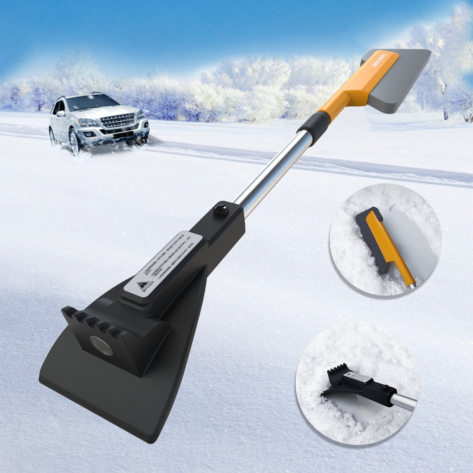 Telescopic Snow Shovel, Ice Scraper Tool, Extendable Handle, Ergonomic ...