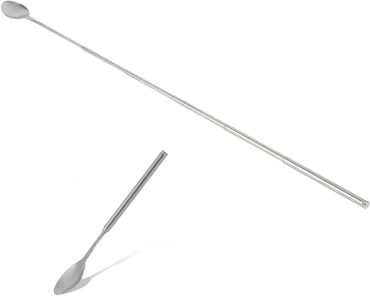 Telescopic Spoon, 24.4in Stainless Steel Extendable Cooking Spoons ...