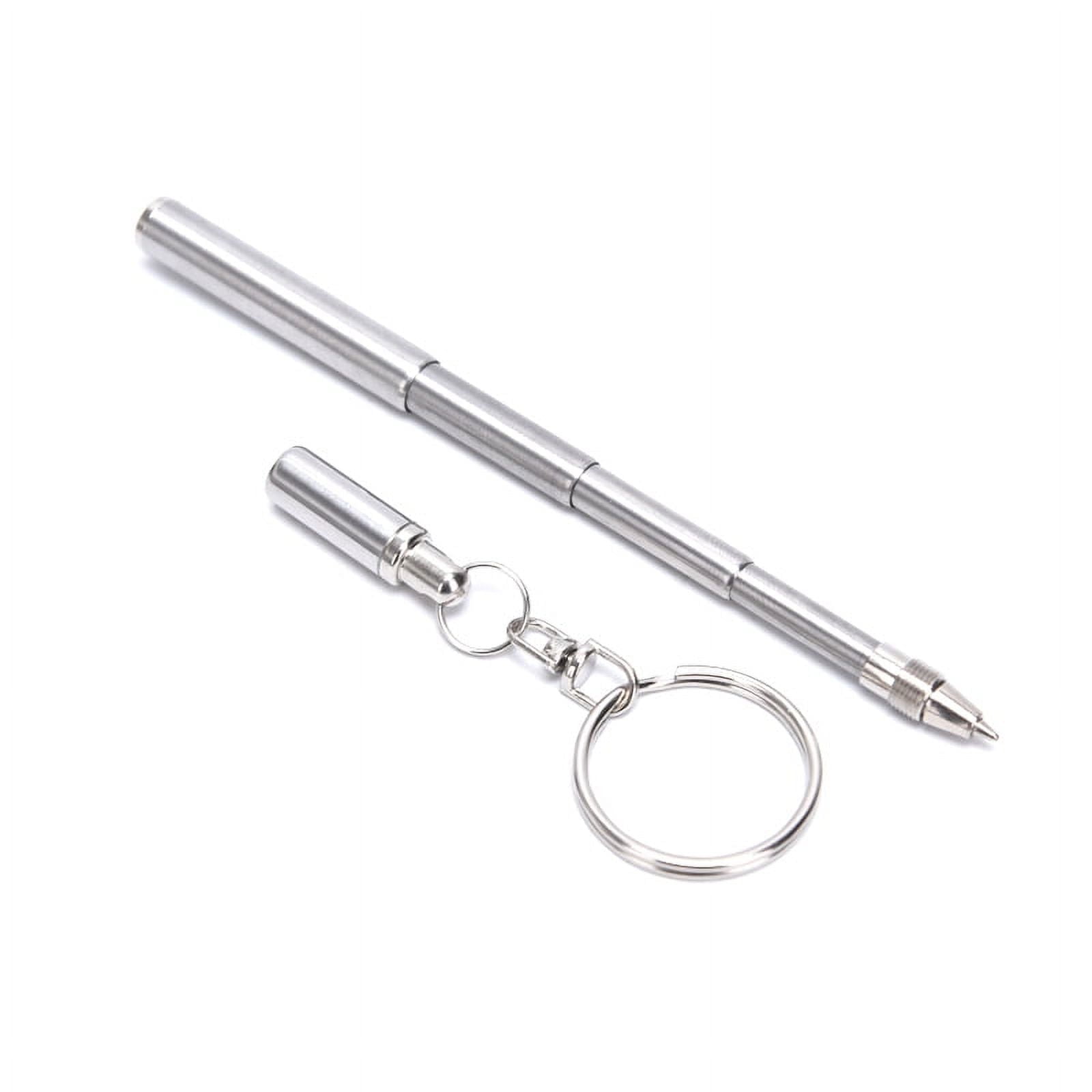 Telescopic Stainless Steel Pen Keyring Keychain Emergency Signature ...
