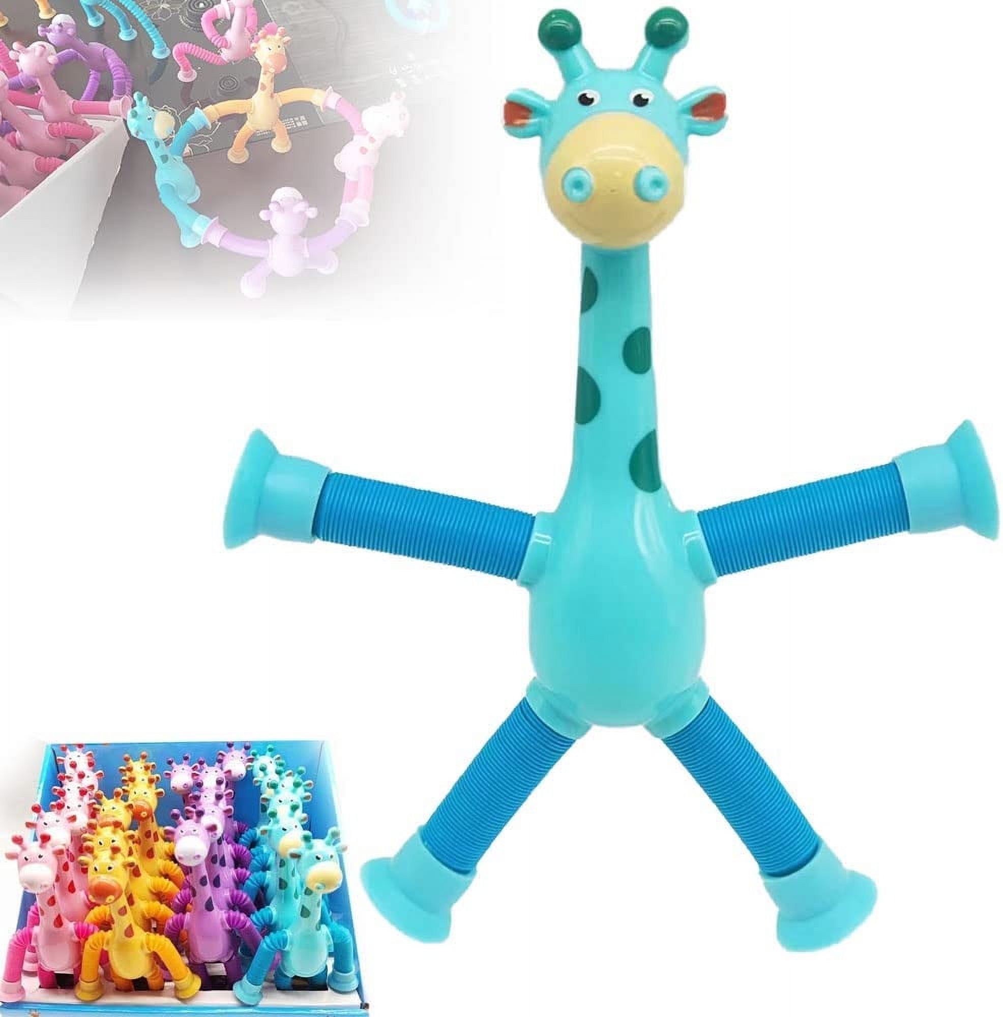 Telescopic Suction Cup Giraffe Toy-Animal Pop Tubes Fidget Toy for Boys ...