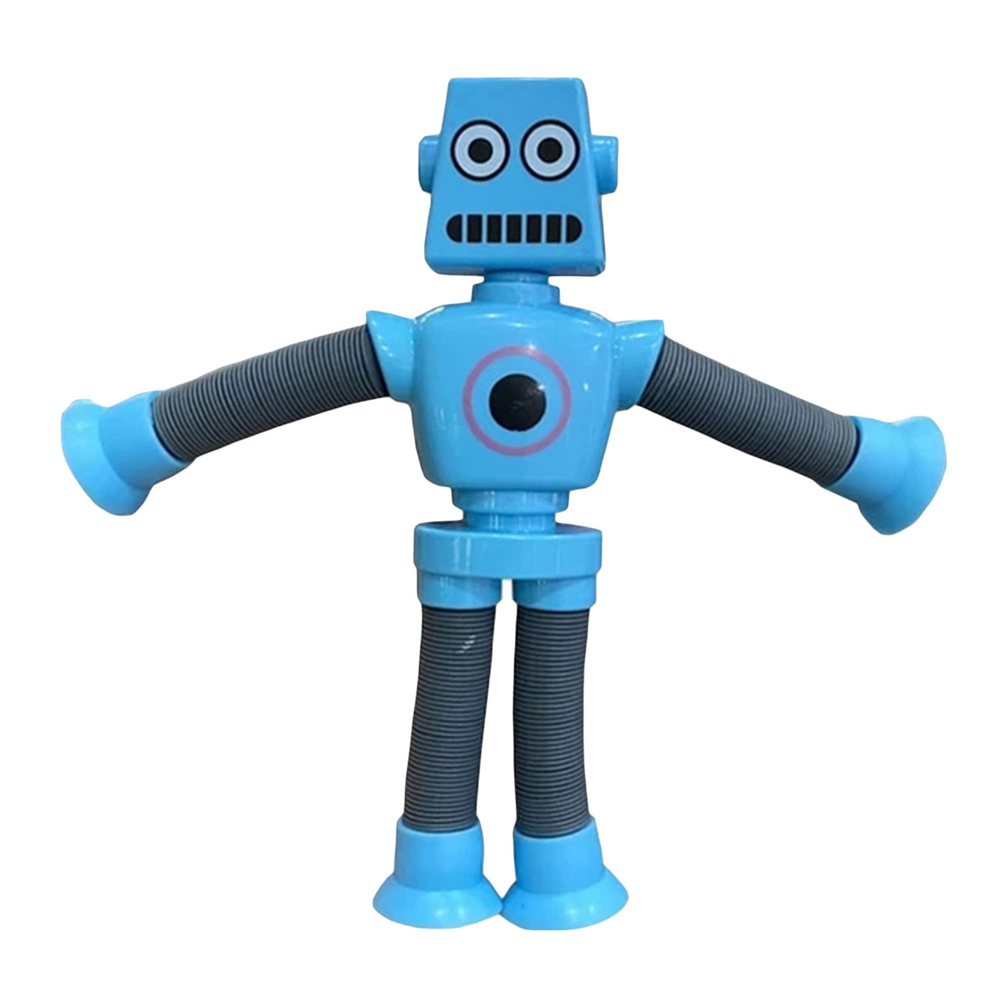 Telescopic Suction Cup LED Lighting Robot Toy Cute Tube Fidget Sensory ...