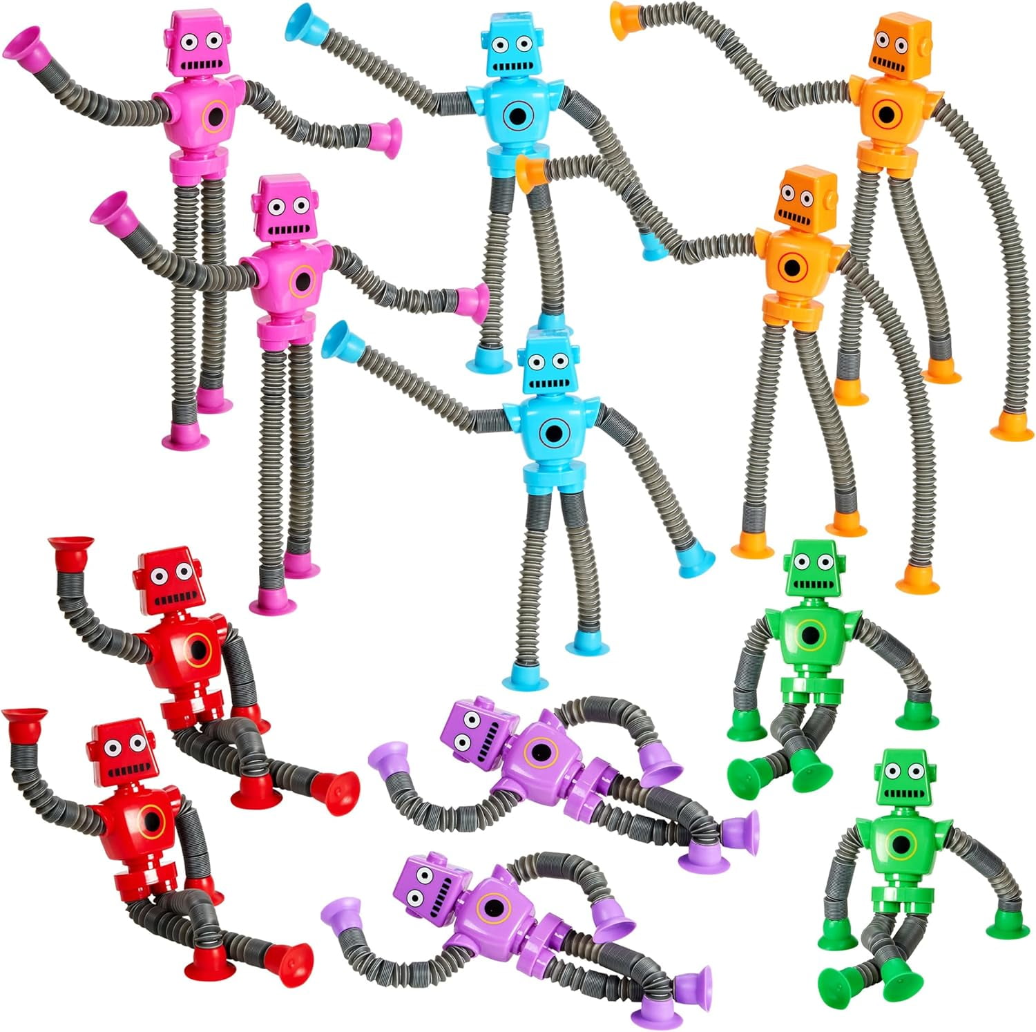 Telescopic Suction Cup Robot Toys 12-PACK Shape Changing Educational ...