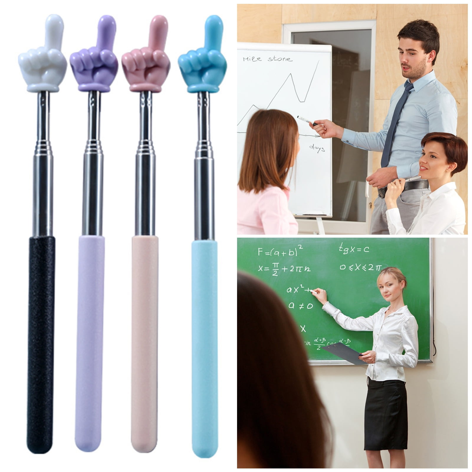 Telescopic Teacher Pointer,Mini Anti-slip Finger Shape Blackboard ...