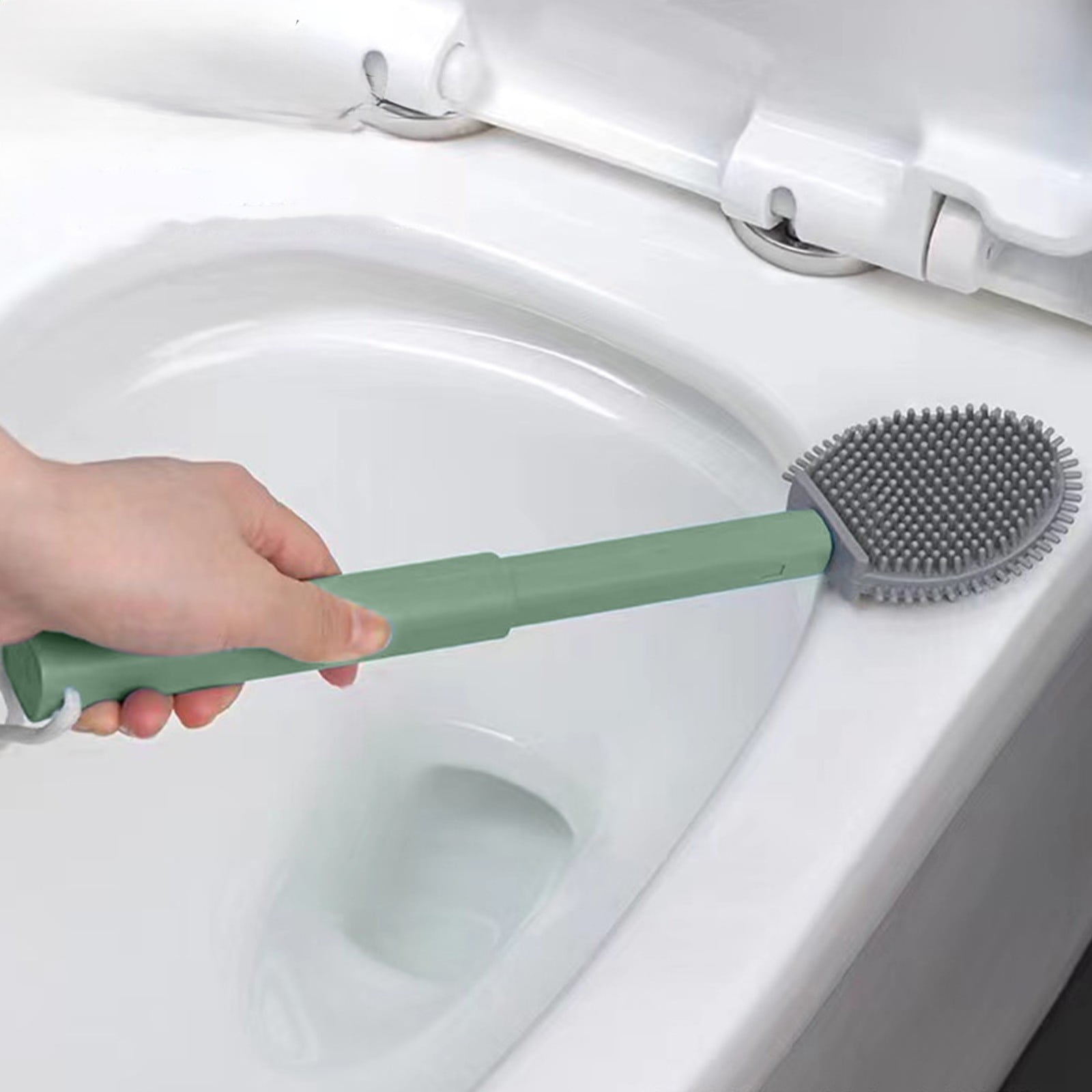 Telescopic Toilet Brush with Double-Sided Soft Rubber Head,Long Handle ...