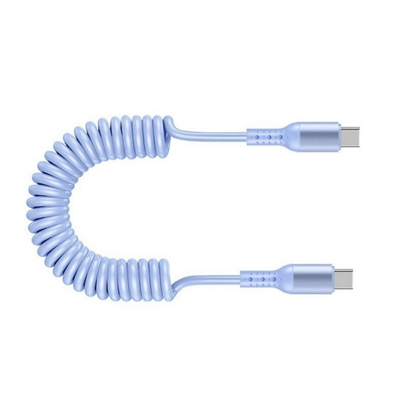 Telescopic Type C Data Cable Male to Male Connectors Wire Type C Spring ...