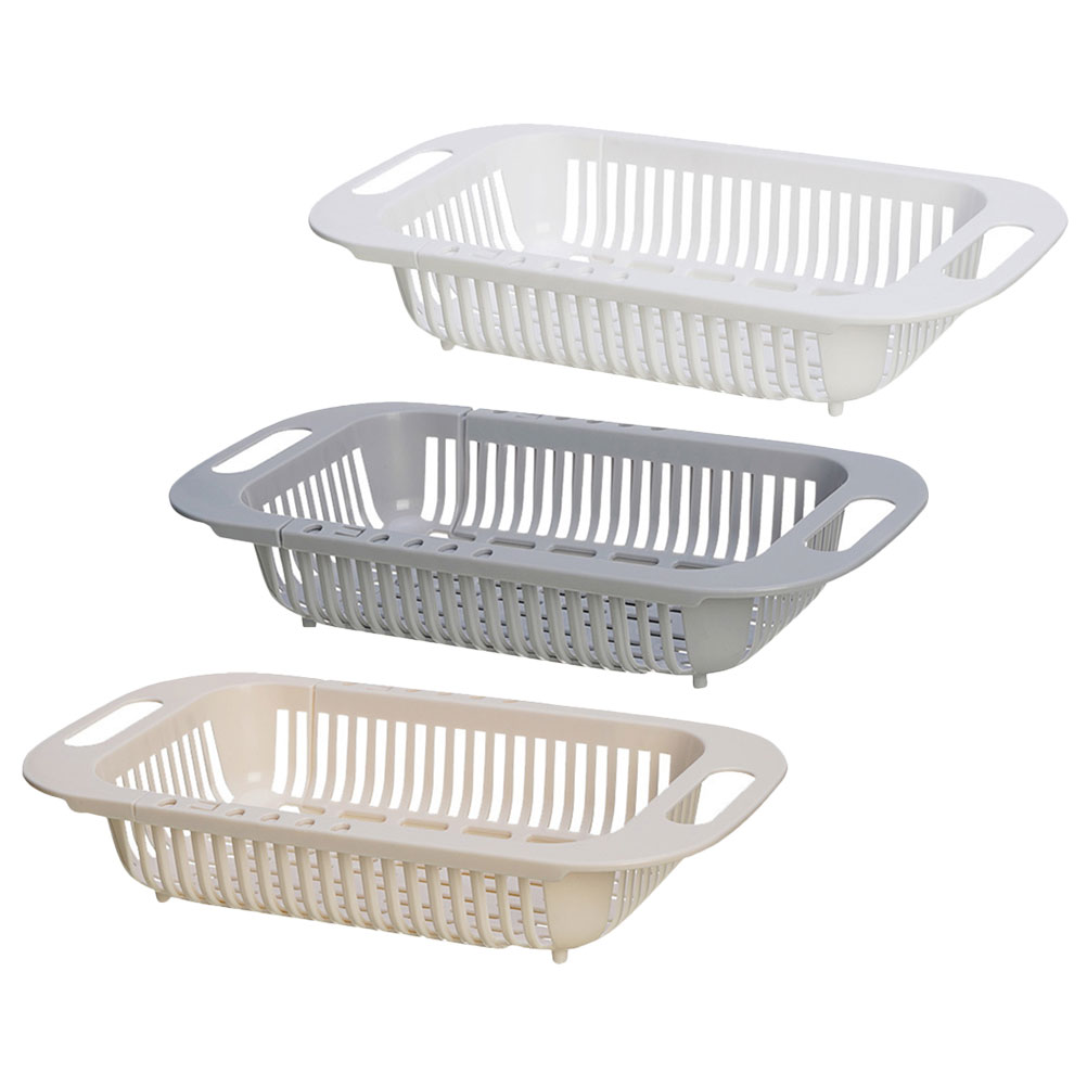 Telescopic Vegetable Basket Dish Drying Rack over The Sink 3 Pcs ...
