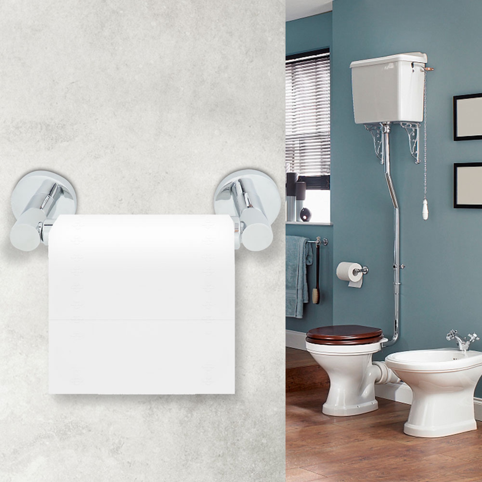 Telescopic Wall Mounted Zinc Alloy Bathroom Tissue Paper Roll Bar ...