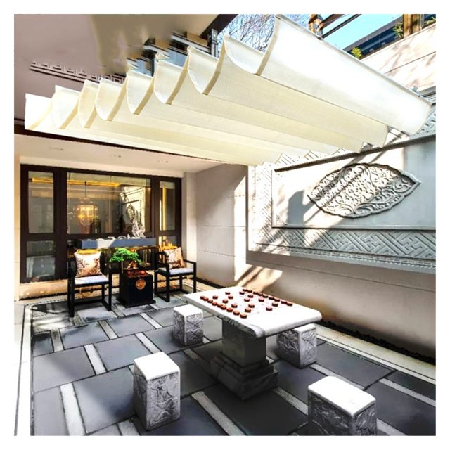 Telescopic Wave Sun Shade,White Telescopic Wave Sun Shade Net Garden ...