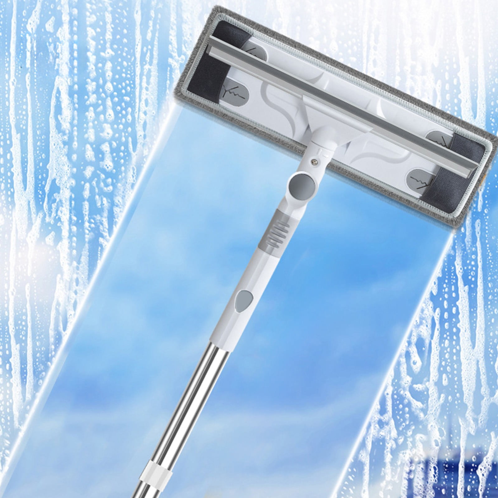 Telescopic Window Cleaner – Double-Sided Glass Wiper, Extendable Handle ...