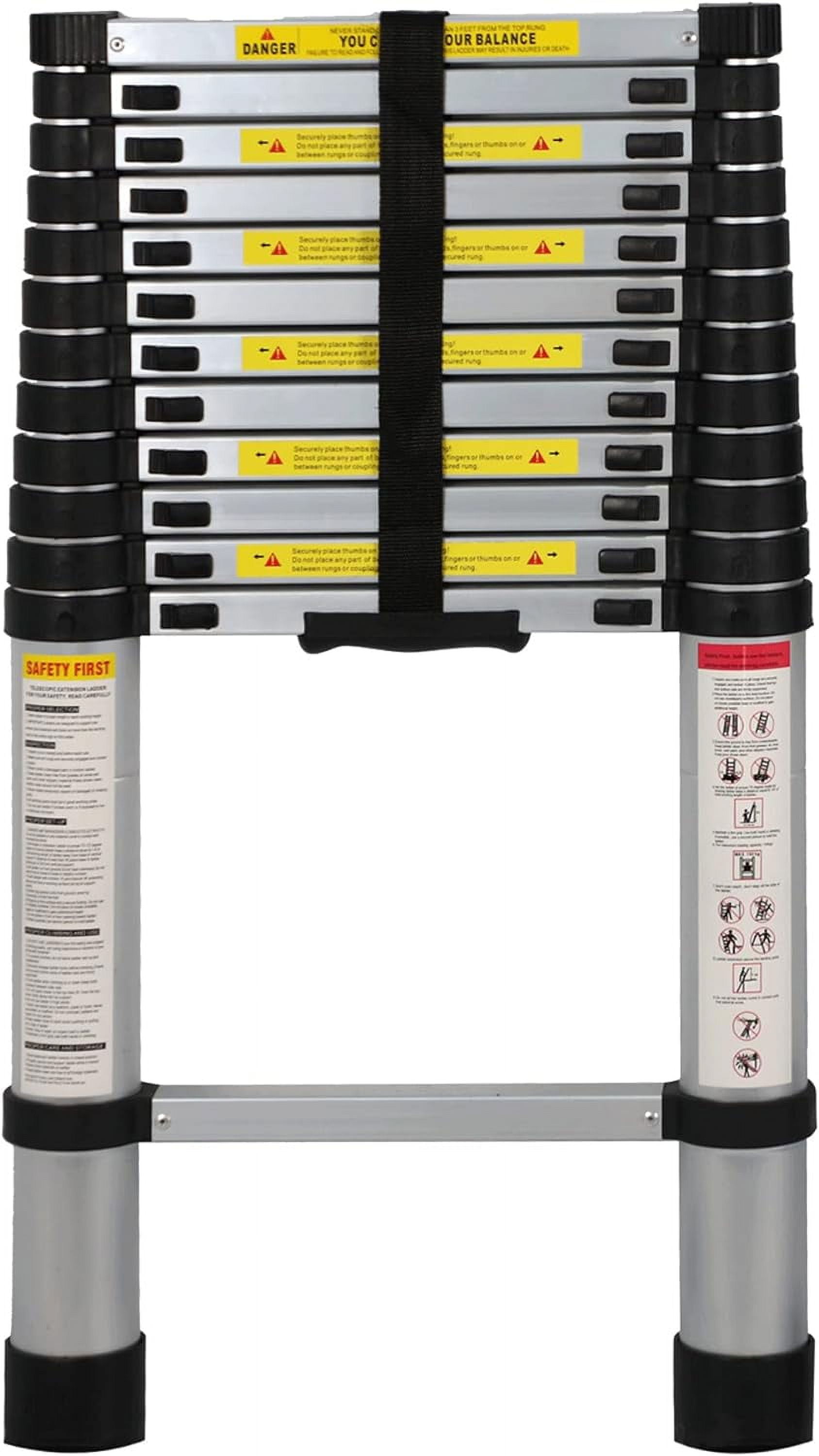 Telescoping Aluminum Ladder, 12.5 FT Lightweight Extension Folding ...
