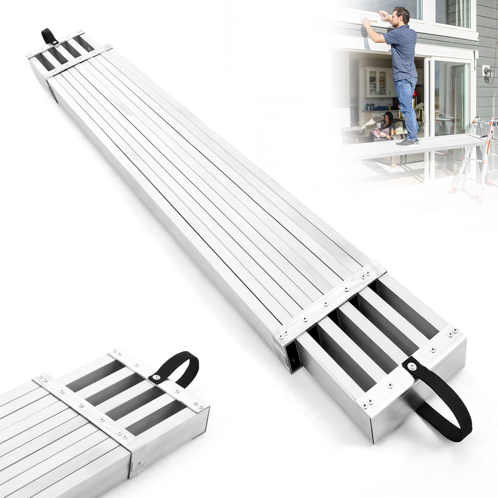 Telescoping Aluminum Work Platform Plank – 440lbs Heavy Duty Capacity ...