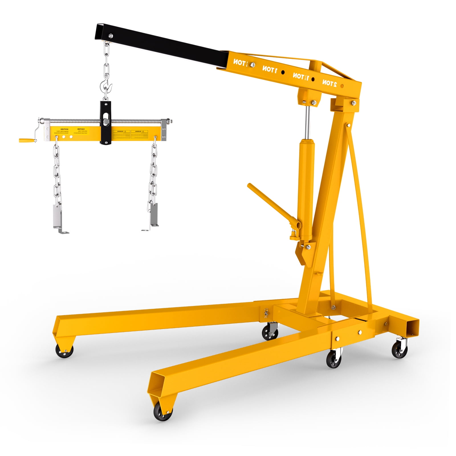 Telescoping Boom Hydraulic Folding Engine Hoist with Lever, 2 Ton Heavy ...
