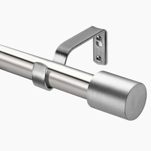 Telescoping Curtain Rod 30-48 Inch Long, Heavy‑Duty Metal Rod with 1 ...