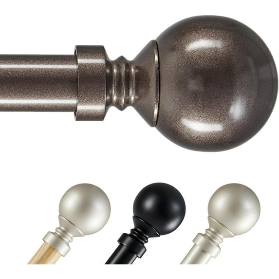 Telescoping Curtain Rod for Windows, 1 Inch Diameter Heavy Duty Window ...