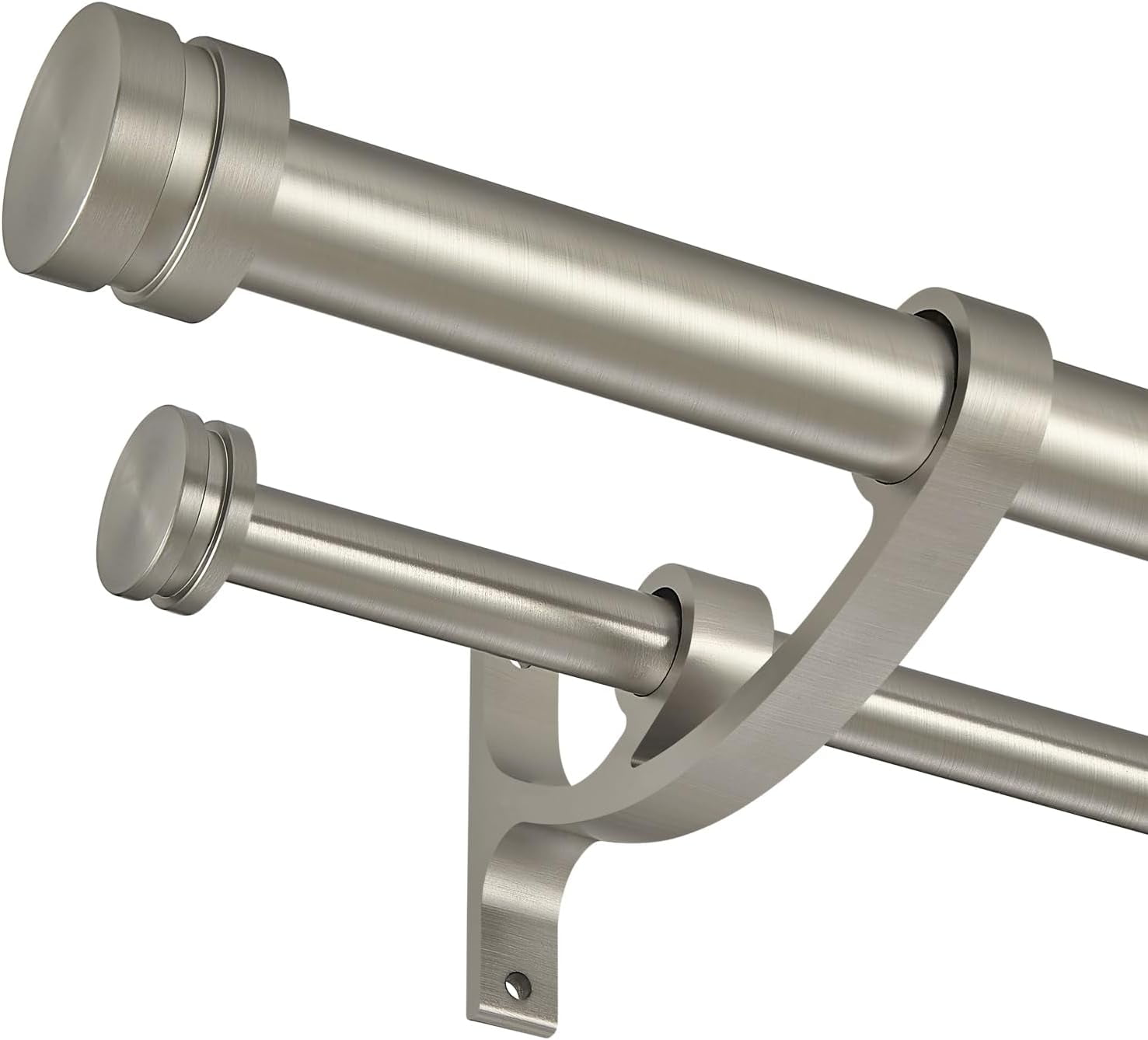 Telescoping Curtain Rods for Drapery, 36-72" Double Curtain Rod with 1 ...