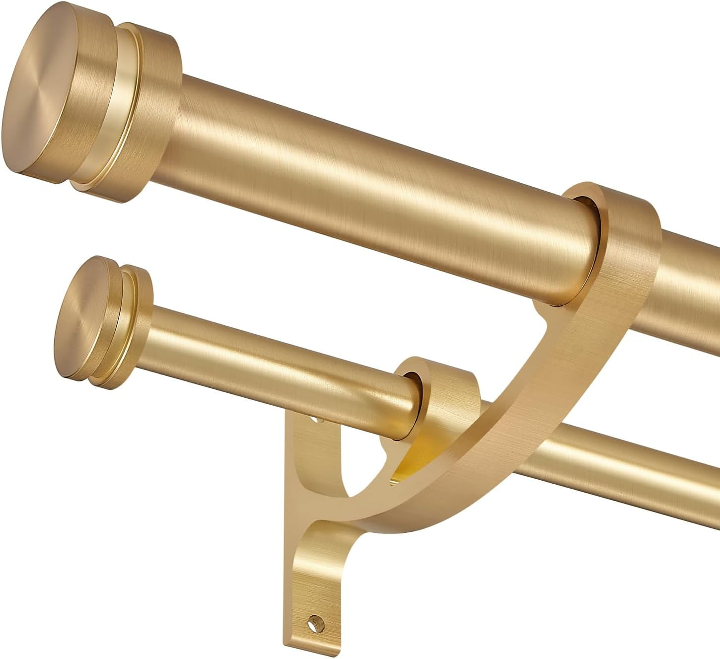 Telescoping Curtain Rods for Drapery, 36-72" Double Curtain Rod with 1 ...